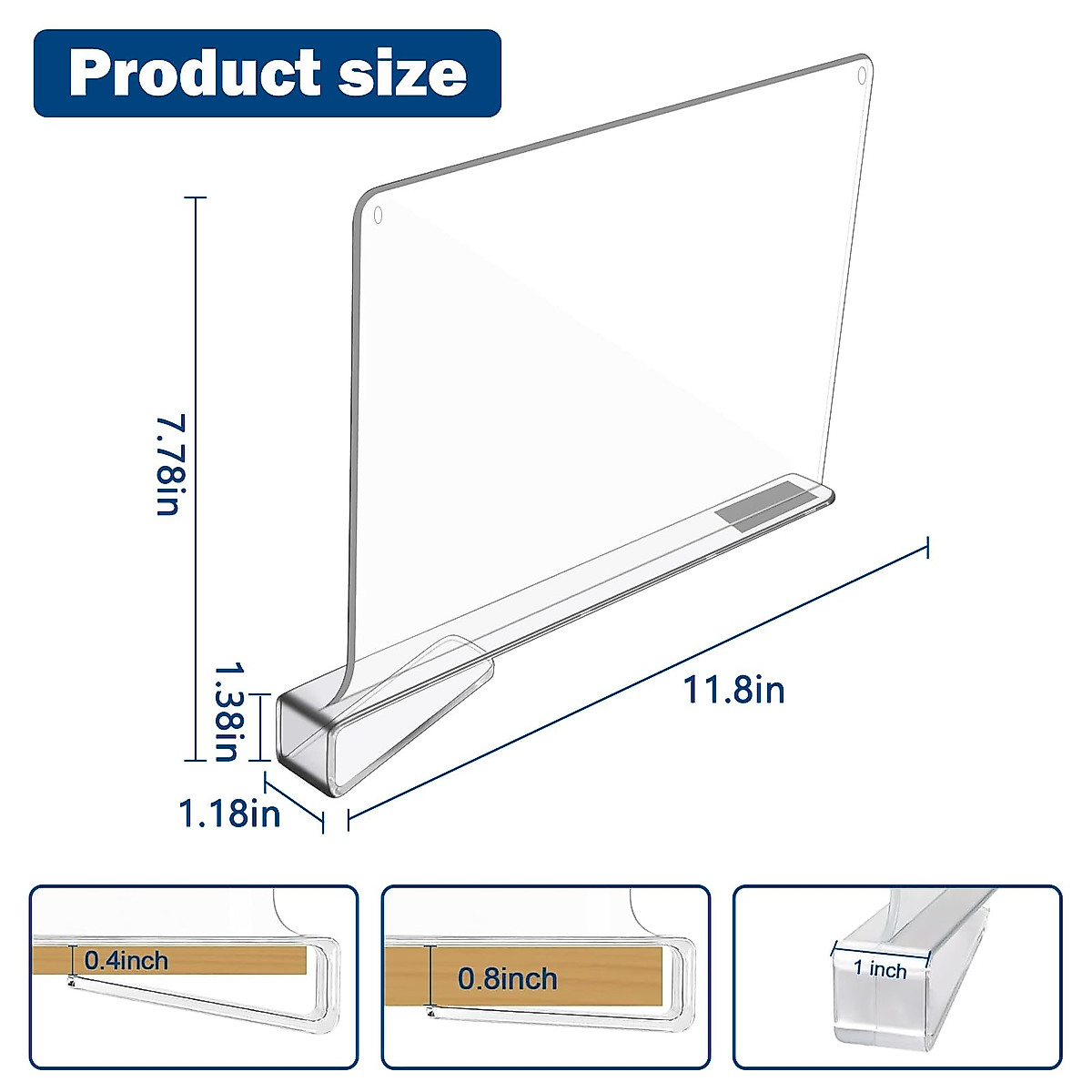 YOKAMIRA 6 PCS Shelf Dividers for Closet Organization,Durable Acrylic Clear Closet Shelf Divider for Shelves Shelf Organizer for Closet Shelf Organizer for Wood Closet Separator Clear