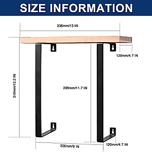 NearMoon Bathroom Towel Rack Wall Mounted, All Metal Bath Towel Holder with Wooden Shelf Rustproof Towel Storage Organizer for Hand Towels, Washcloths, Large Towels, 2 Pack (Matte Black)