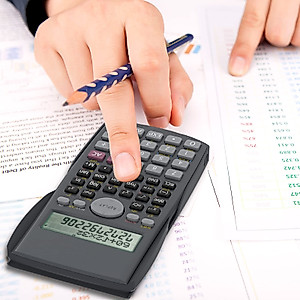 Helect 2-Line Engineering Scientific Calculator, Suitable for School and Business (Black)