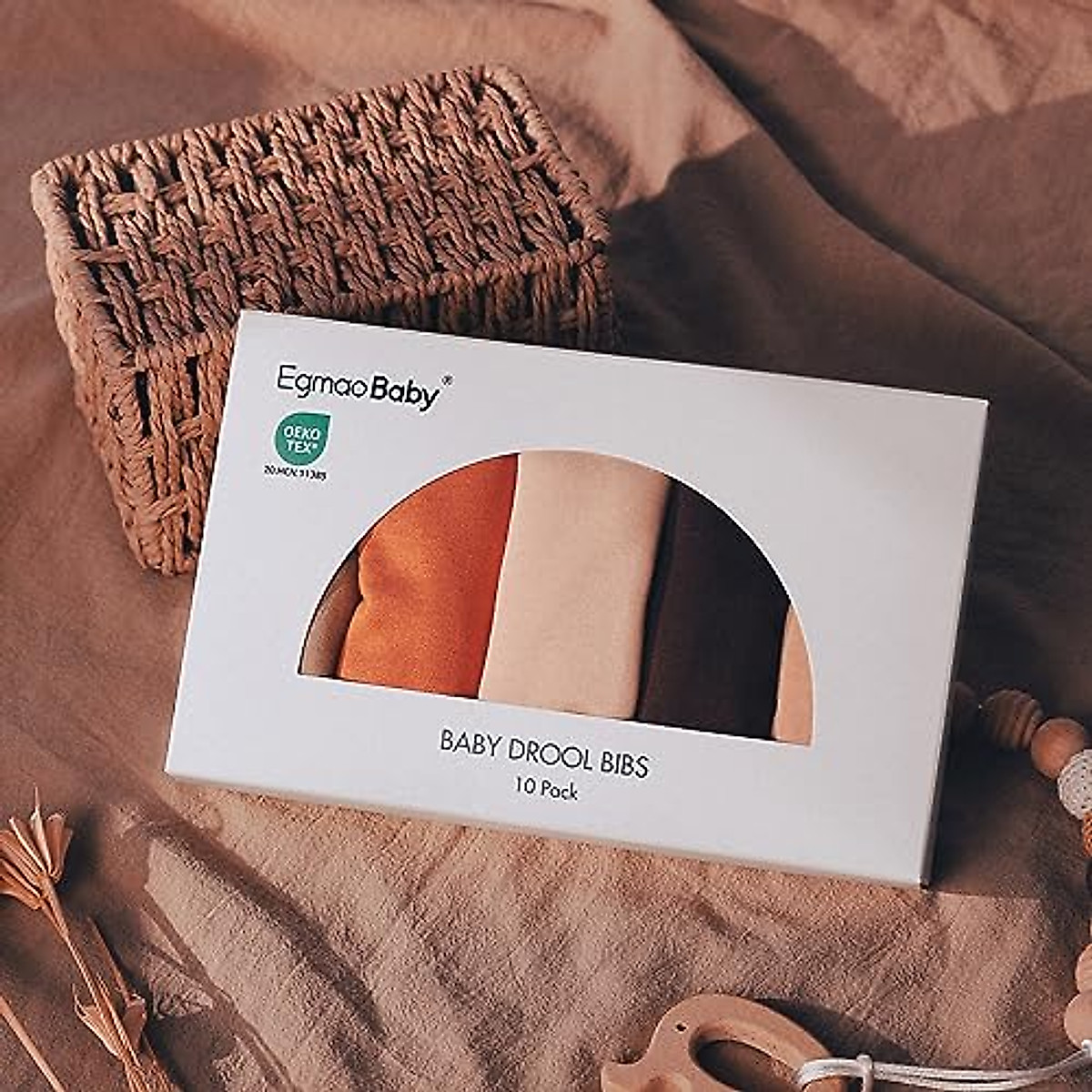 Baby Snap Bibs for Boys Girls,10 Pack Bandana Drool Bibs with Snap,Organic Cotton Snap Closure Bibs for Newborn