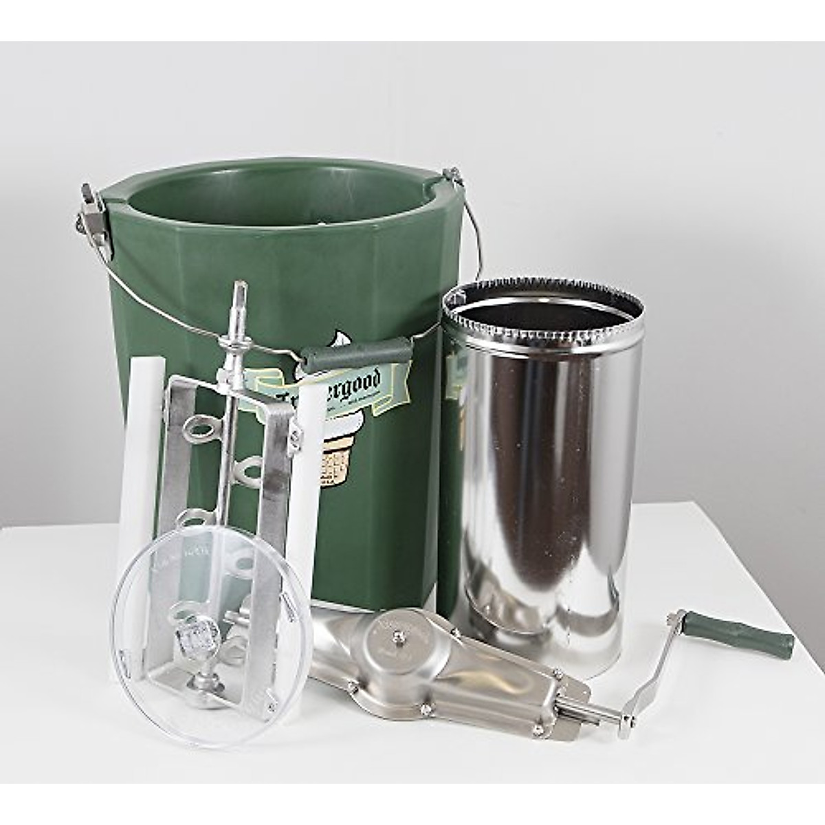 PREMIUM Large 8 qt. - Immergood Ice Cream Maker - Stainless Steel - Hand Crank