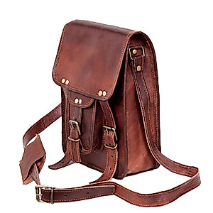 Vintage Tablet Genuine Vintage Leather ipad/tab/Kindle Satchel Crossbody Shoulder Bag 11 Inch