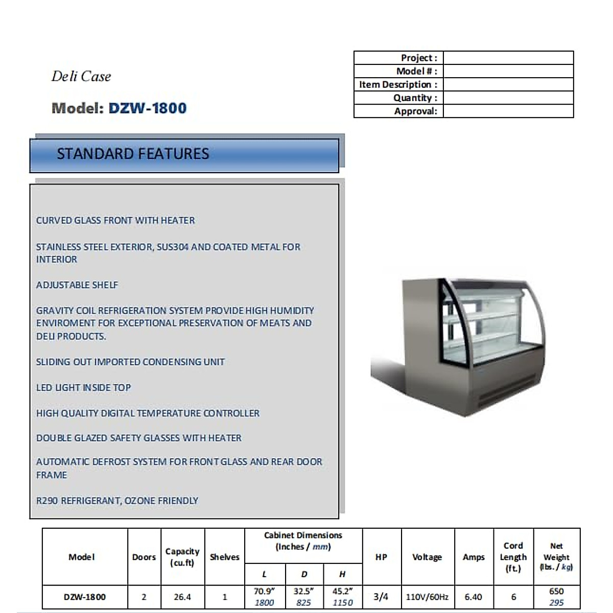 Evedy L Display Refrigerator, 26.4 Cu. Ft Curved GlassRefrigerator DisplayCase, Commercial Countertop Displaywith Adjustable Shelves, for Pastry Cake Beverage, 70.9” x 32.5” x 45.2”, Black/White