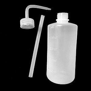Safety Wash Bottle, Squeeze Bottle, Narrow Mouth, Plastic (250ml 500ml (Pack of 2))