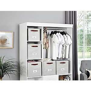 DECOMOMO Storage Baskets 13x15x13 Storage Cube Bins with Label Holders, Kallax Storage Cubes for Organizing Shelves Nursery Toy (Kallax / 4pcs, Light Textured Grey)