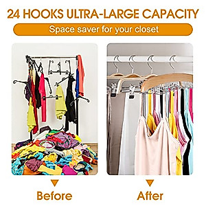 2Pcs Tank Top Hanger, Tie Belt Hangers, Bra Hanger with Premium Wood, Foldable Tie Rack Hanger,Space Saving Closet Organizer and Storage Rack, for Camisole, Bras, Ties, Necklace