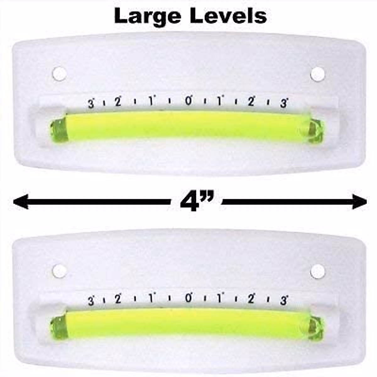 2-Pack Bubble Graduated Scale Levels Trailer Leveler Large (White)