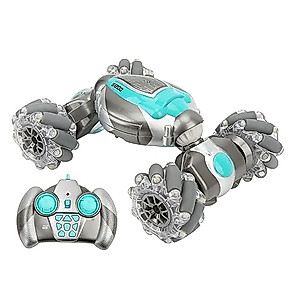 Alomejor Remote Control Car Toy, 2.4Ghz RC Stunt Car 360 Degrees Rotation ABS Electronic Component for Home (Green)