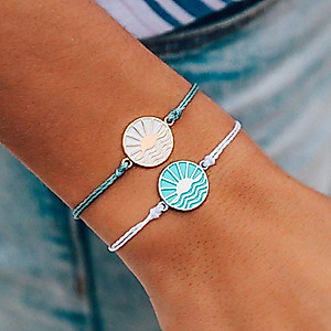 Pura Vida Rose Gold Sunrise to Sunset Bracelet - Adjustable Band - Smoke Blue