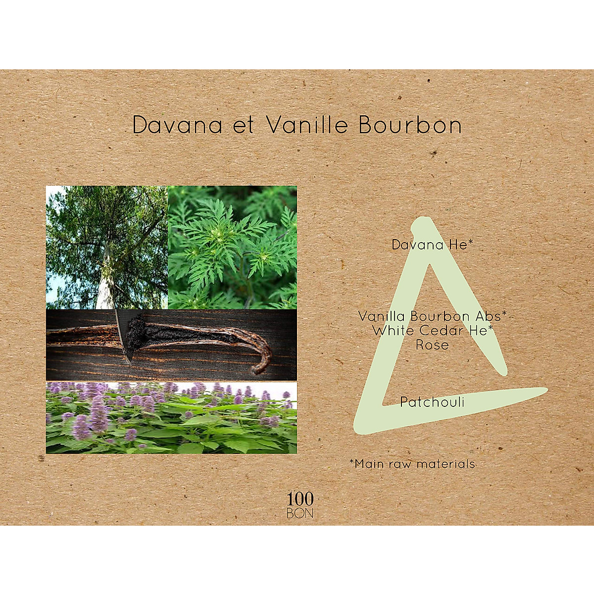 100BON Davana & Vanille Burbon – Davana & Vanilla Fragrance for Women & Men – Energizing Organic Fragrance - Fruity, Licorice & Sweet Notes Fragrance - 100% Natural Fragrance Travel Spray, 0.5 Fl Oz