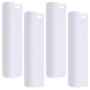 Create idea 4PCS Battery Back Door Cover Shell Compatible with Nintendo Wii Remote Controller Replacement Plastic Battery Lid White