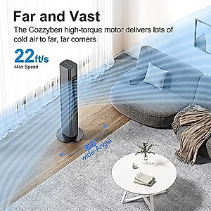 Cozzyben Cooling Tower Fan Standing Floor Fans Bladeless Portable Evaporative Air Cooler Ventless Ac Unit no Window for Room Bedroom Indoor Home