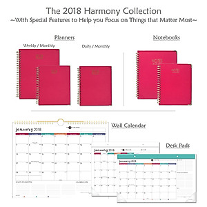 AT-A-GLANCE Notebook, 6-1/2" x 9-1/2", Ruled, 80 Sheets, Harmony Collection, Track Goals and Wins, Pink (6099-406-27)