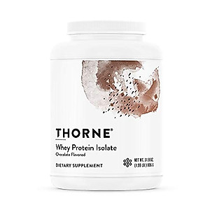 Thorne Whey Protein Isolate - 21 Grams of Easy-to-Digest Whey Protein Powder - NSF Certified for Sport - Chocolate Flavored - 31.9 Ounces - 30 Servings