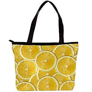 Purses for Women, Tote Bag, Handbags for Women, The Tote Bag, yellow lemon fruit pattern
