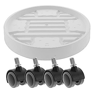 Yardwe Indoor Plants Plant Caddy with Wheels Round Flower Pot Mover Wheeled Planter Saucer Tray Plant Pot Pallet Dolly Caster for Garden Balcony Outdoor Plant Pots Indoor