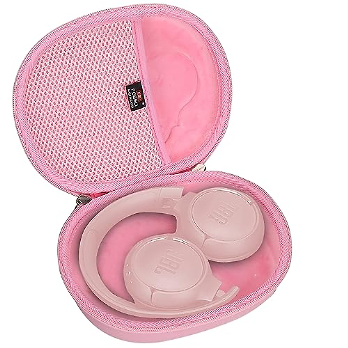 FBLFOBELI Headphone Cases EVA Hard Storage Case for JBL Tune 500BT/510BT/T450BT/710BT/JBL Live 650 BT NC On-Ear Wireless Bluetooth Headphone, Travel Protective Bag (Pink)