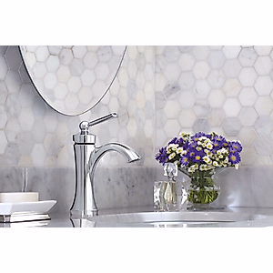 Moen Wynford Brushed Nickel One-Handle High-Arc Bathroom Faucet with Drain Assembly, 4500BN