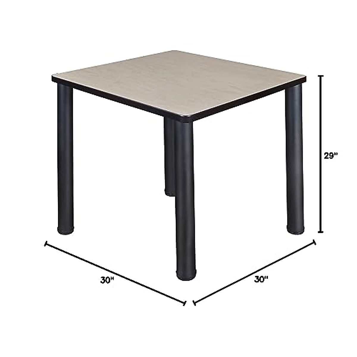 Kee 30" Square Breakroom Table- Maple/ Black