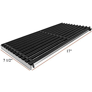 SafBbcue Cast Iron Grate and Stainless Steel Emitter Compatible with Charbroil Commercial Infrared 2 3 4 5 6 Burner Grills 463242515 466242515 463243016 463367016 466242516 463342620 463346017
