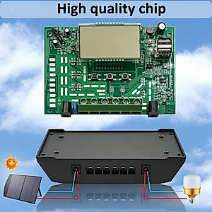 MPPT 100amp Solar Charge Controller 12V 24V Auto, MPPT Solar Controller 100A with Backlit Display Temperature Sensor 2 USB Ports, Fit for Solar Panels 12V 24V Gel Sealed Flooded and Lithium Battery