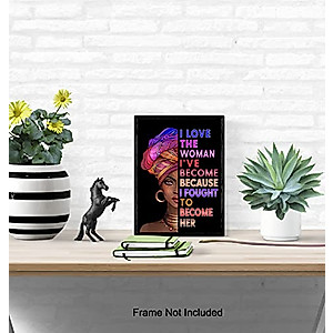 African American Afrocentric Wall Art Decor - Black Art - Motivational Wall Art - Positive Quotes Wall Decor - Encouragement Gifts for Women Girls - Inspirational Quotes - Motivational Posters Sayings