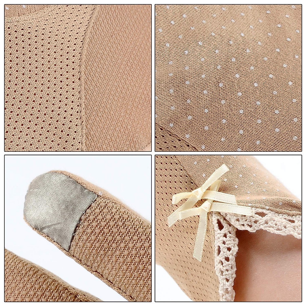 MarJunSep 4 Pairs Summer Women Dots Sun Uv Protection Gloves Cotton Lace Anti-skid Driving Gloves