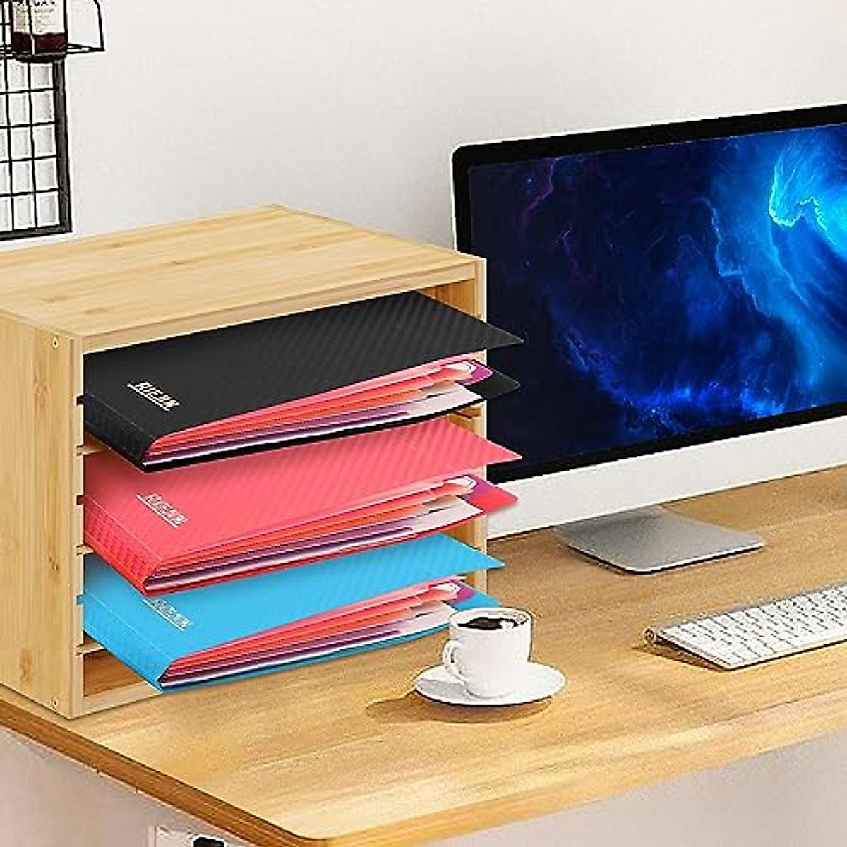 3 Pack Expanding File Folder, 5-Pockets Accordion File Organizer with Labels, Letter A4 Paper Portable Expandable File Folder for Office School