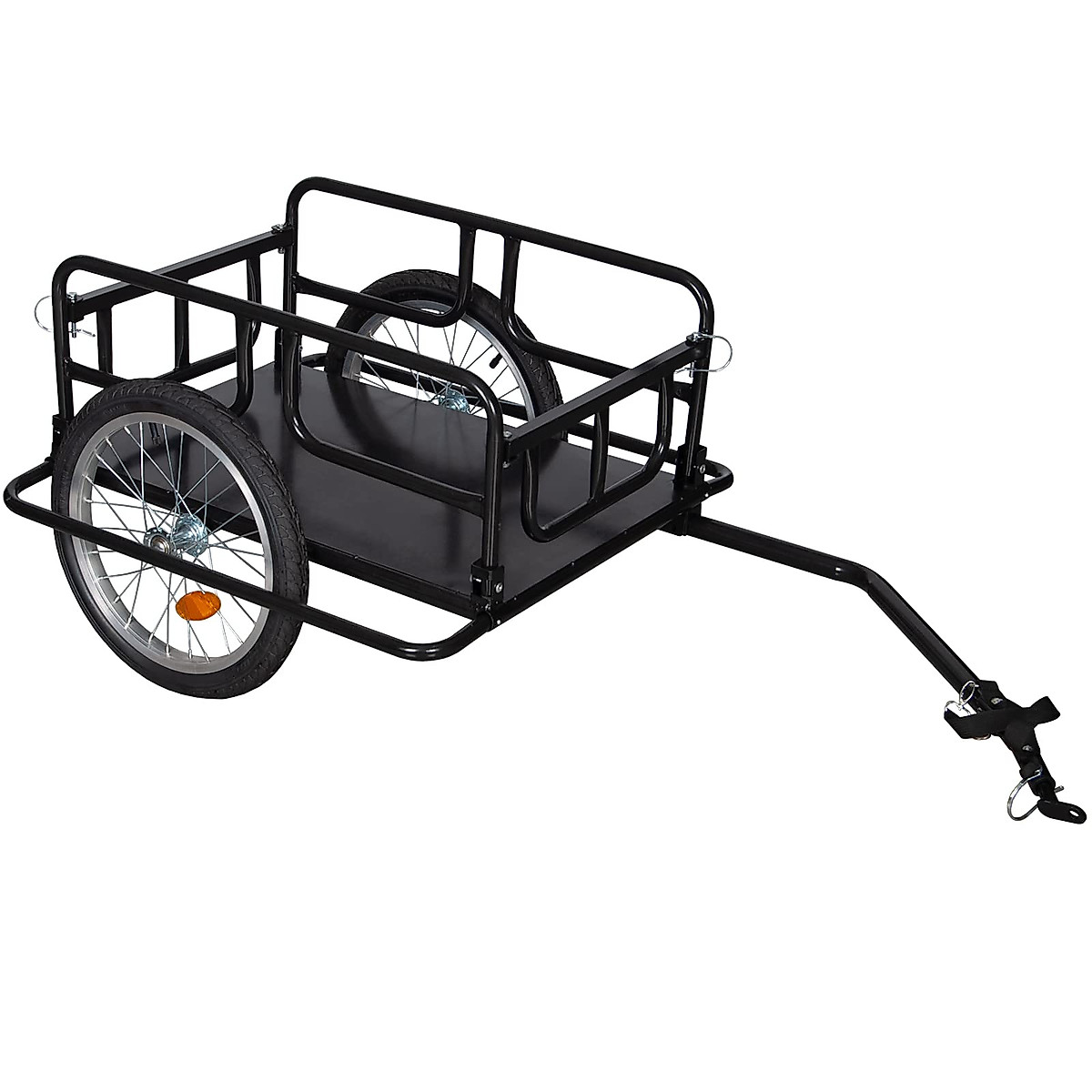 Polar Aurora Bike Cargo Trailer w/Universal Bicycle Coupler, 16'' Wheels, Foldable Bicycle Cart Wagon for Carrying Groceries, Luggage, Tools