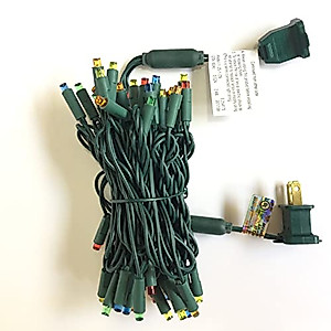 yongzhenlite UL Listed 50 Count 5MM Wide Angle Led Christmas Lights Set,Outdoor Mini Led String Lights for Garden Patio Tree Lighting Decoration,17 Feet Green Wire (Multi-Colored)