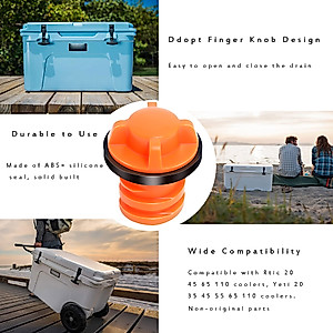 Cooler Drain Plugs Replacement Compatible with Yeti/Rtic 20 35 45 65 110 Cooler,Small Drain Plugs with Leak-Proof Design