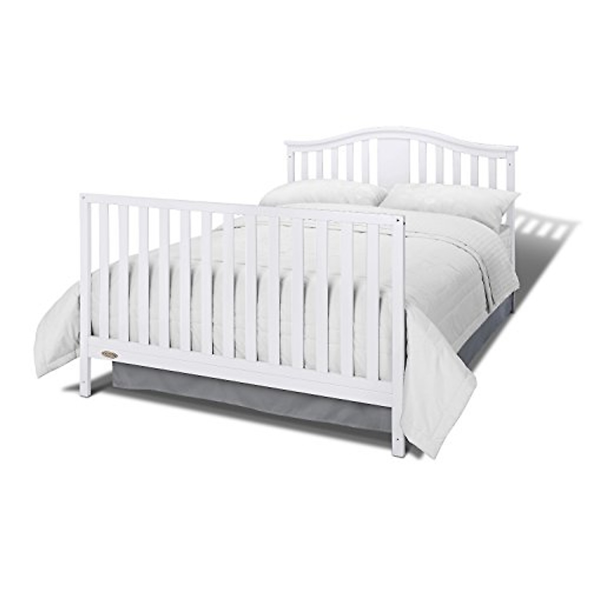 Graco Solano 4-in-1 Convertible Crib and Changer with Drawer (White) – Crib and Changing Table Combo with Drawer, Includes Changing Pad, Converts to Toddler Bed, Daybed and Full-Size Bed