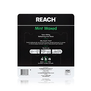 Reach Waxed Dental Floss | Effective Plaque Removal, Extra Wide Cleaning Surface | Shred Resistance & Tension, Slides Smoothly & Easily, PFAS FREE | Mint Flavored, 55 Yards, 1 Pack