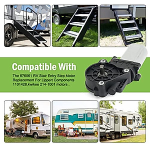 HRepair 676061 1101428 RV Step Motor Compatible with Kwikee Replacement RV Stair Entry Step Motor 214-1001 379147 366043
