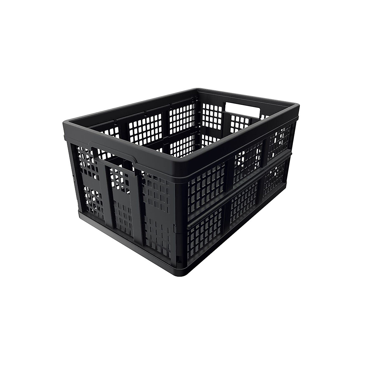 CLAX® The Original | Made in Germany | Multi Use Functional Collapsible Carts | Mobile Folding Trolley | Storage Cart Wagon | Shopping Cart with 2 Storage Crates (Black)