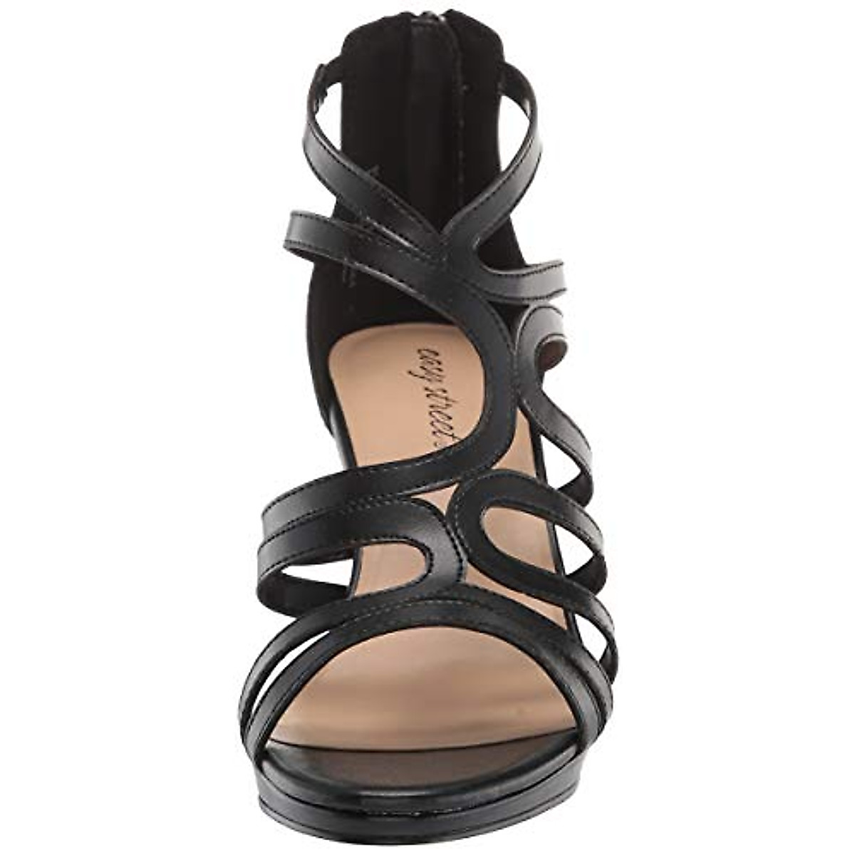 Easy Street Women's Heeled Sandal, Black, 6.5