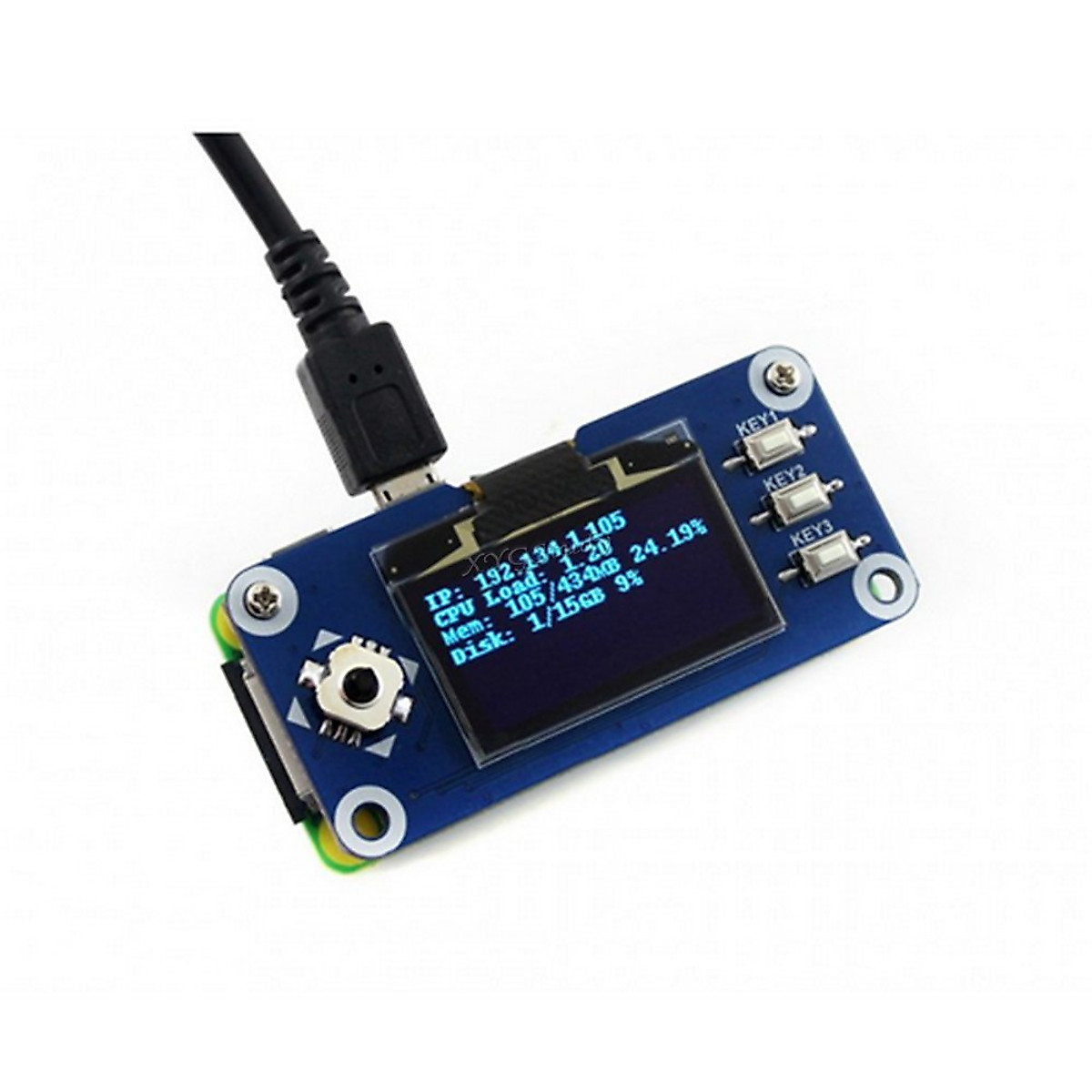 1.3 inch OLED Display HAT for Raspberry Pi 2B/3B/4B/Zero/Zero W Jetson Nano 128x64 Pixels SPI/I2C Interface @XYGStudy