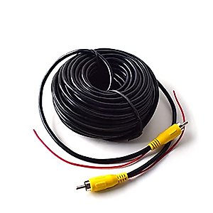 15M 50FT Backup Camera Monitor RCA Phono Video Extension Cable for Truck RV Trailer Auto Rear View Parking System with Detection Wire Automatic Reverse Trigger