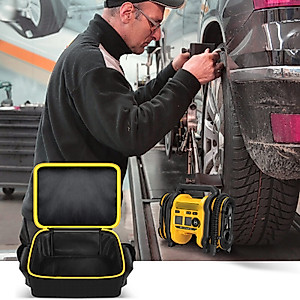 Air Compressor Bag Case Compatible with DEWALT 20V MAX Tire Inflator DCC020IB, Cordless Tools Storage Holder Organizer with Pocket for Battery Pack and Charging Kit (Box Only)