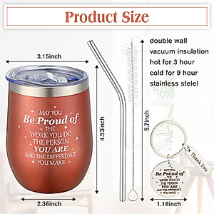 Tioncy 48 Pcs Wine Tumbler 12 oz with Lid and Straw Funny Keychain Fluffy Cupcake Socks Teacher Appreciation Thank You Gift for Coworker Employee Teacher Women