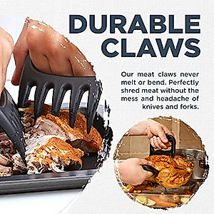 Culinary Couture Black Meat Claws for Shredding and Mixing, Shredding Claws for Pulled Pork, Chicken Shredder Tool, BBQ Claws for Shredding Meat, White Elephant Gift Ideas, Stocking Stuffer for Cooks