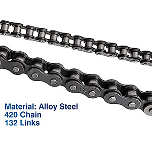 420 Motorcycle Chain - 420 Standard Roller Chain 132 Link + Chain Breaker for 110cc 125cc Dirt Pit Bike ATV Quad Go Kart Scooter Mini Bike
