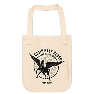 Camp Half Blood Percy Jackson Tote bag for Women And Men Graphic Shoulder Bags Casual Cloth Purses and Aesthetic Handbags, White