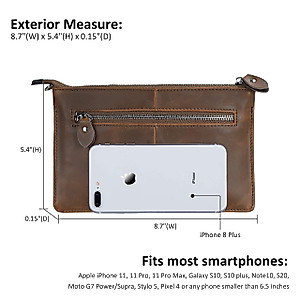 befen Vintage Brown Small Wristlet Crossbody Clutch Purse with Vintage Brown Wristlet Clutch Wallet for Women