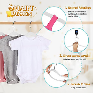 Tinfol Kids Velvet Hangers 30 Pack, White Non-Slip Toddler Hangers, Space Saving Felt Kids Hangers for Children's Clothes, Pants Dress