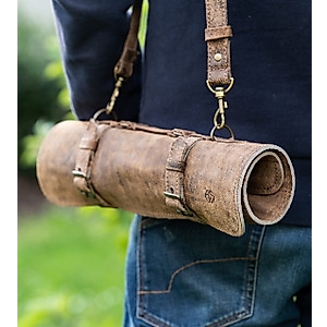 Knife Roll Bag Genuine Leather – knife case for Chefs 7 slots – Leather Knife with handle and strap Frank (Brown-Antique)