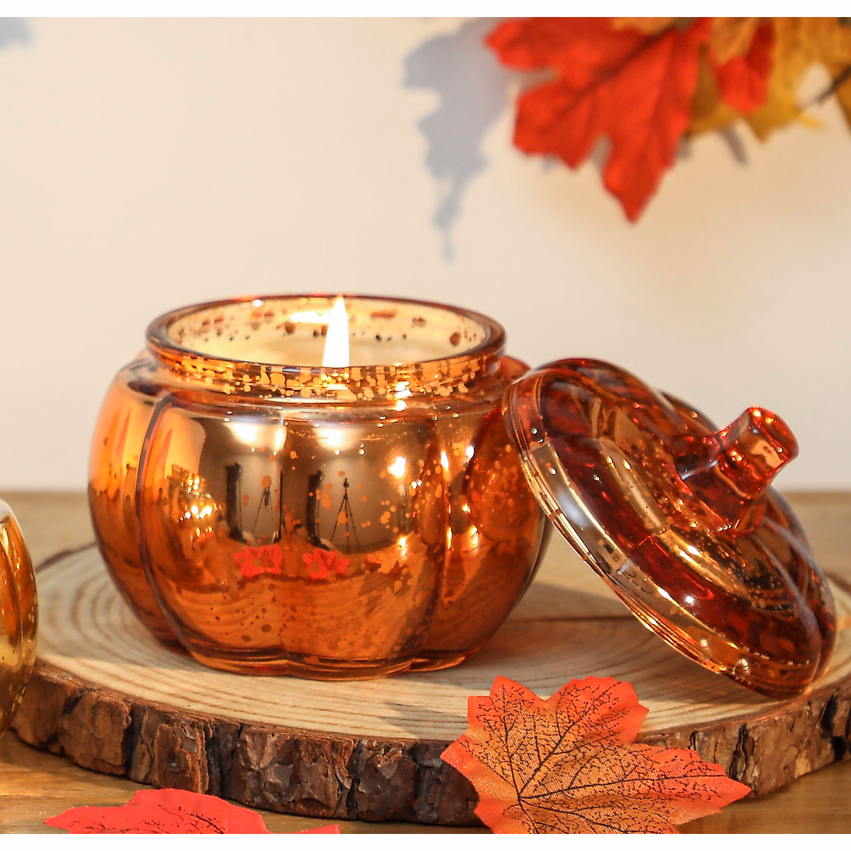 Fall Pumpkin Shaped Candle Fall Pumpkin Spice Candle Farmhouse Thanksgiving Fall Scented Candle 12oz