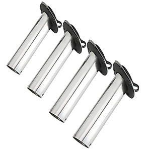 Amarine Made 4 Pack of Stainless Steel Rod Holders Rubber with Cap, Liner, Gasket (30 Degree Rod Holders)