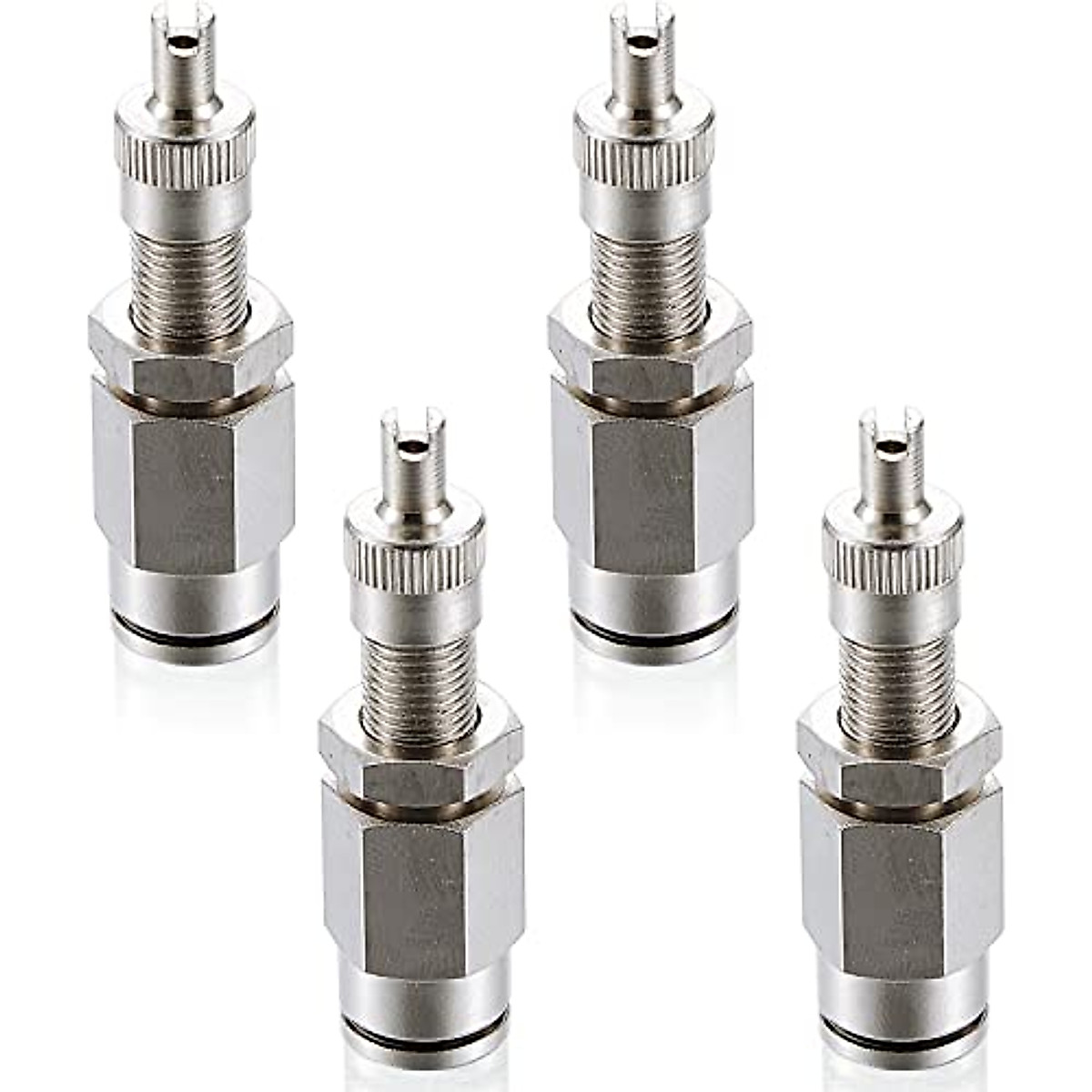 4 Pieces Inflation Schrader Valve for 1/4 Air Line with 1 Warning ...