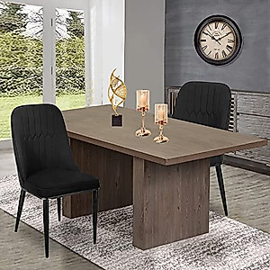 GIA 70" L Double Pedestal Dining Table for 6, Rectangular Farmhouse Wood Long Kitchen Table, Heavy Duty Large Dinner Table with Melamine Finish, 125 lbs, Vintage Earthy Walnut